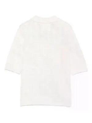 LISA YANG Openwork Polo Knitted Top