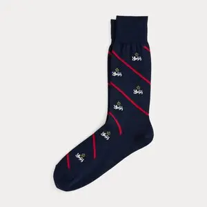 Ralph Lauren Crest Cotton-blend Trouser Socks - Navy
