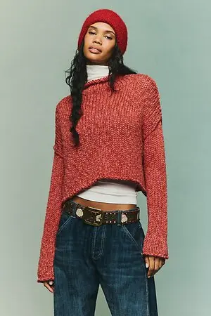 Free People Rosalie Stud Belt - Bitter Bark