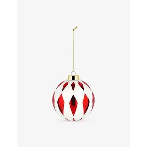 ALESSI Delight 6 Glass Christmas Bauble - White And Red