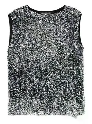 Junya Watanabe Sequined Sleeveless Top - Black