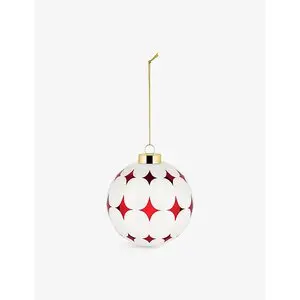 ALESSI Delight 5 Glass Christmas Bauble - White And Red
