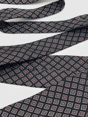 REISS Silk Floral Medallion-print Tie - Charcoal/bordeaux