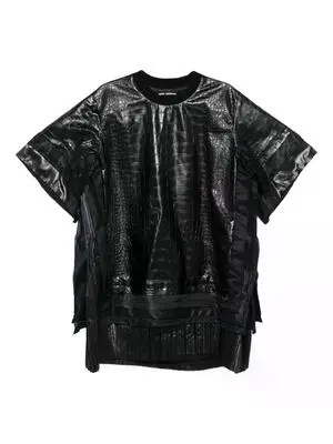 Junya Watanabe Crocodile-effect Faux-leather Top