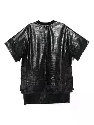 Junya Watanabe Crocodile-effect Faux-leather Top