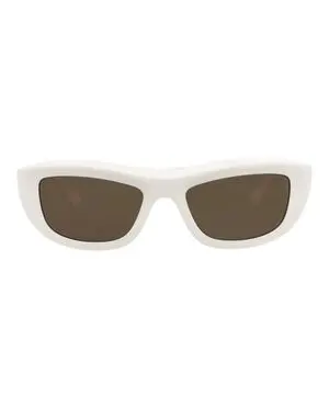 Bottega Veneta Square Frame Injection Sunglasses - Ivory Ivory Brown (bv1326s/30015719/004)
