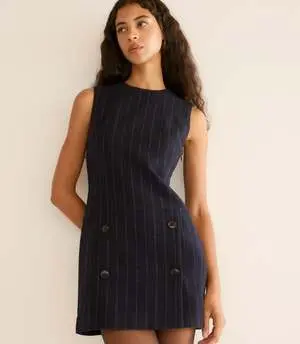 DÔEN Polly Pinstripe Sleeveless Dress
