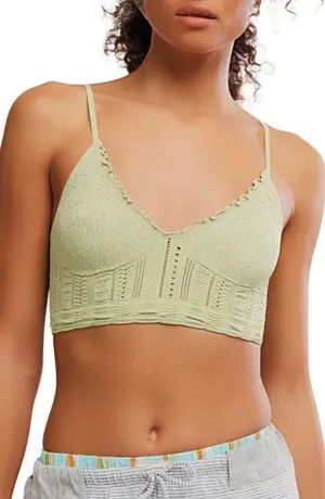 Free People Heirloom Seamless Bralette - Fresh Green