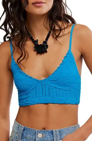 Free People Heirloom Seamless Bralette - Hyper Teal