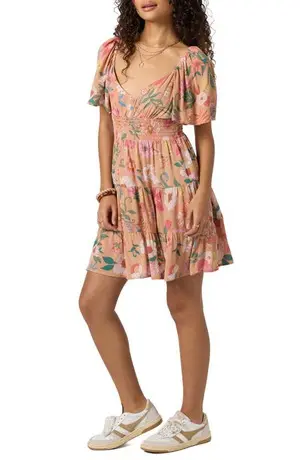 O'Neill Layken Camella Floral Tiered Minidress