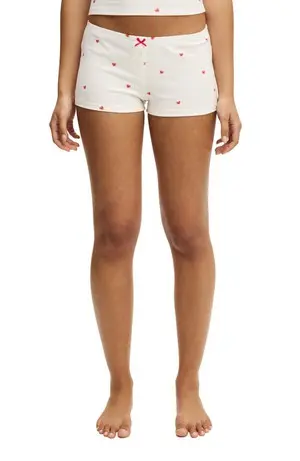 Cotton:on Relaxed Micro Shorts - Christmas Mini Hearts