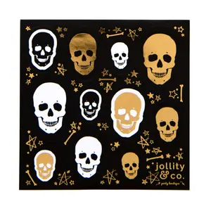 JOLLITY & CO Halloween Skull Stickers Gold Skull Stickers