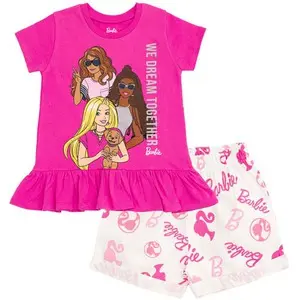 BARBIE T-shirt & Woven Shorts Set - Hot Pink/ We Dream Together