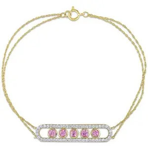 JULIANNA B. 10k Yellow Gold Pink And Diamond Bracelet - Sapphire