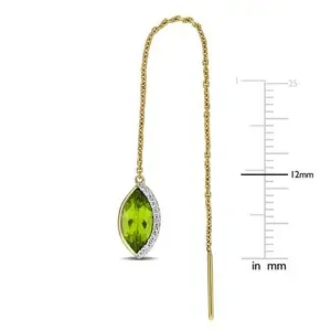 JULIANNA B. 14k Yellow Gold Gemstone And Diamond Threader Earrings - Peridot
