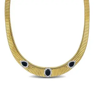 JULIANNA B. Stone & Cubic Zirconia Omega Necklace - Black Onyx