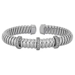 JULIANNA B. Cubic Zirconia Open Bangle Bracelet - Sterling Silver
