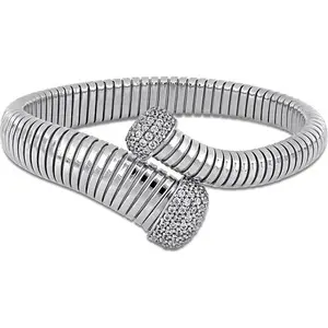 JULIANNA B. Cubic Zirconia Bypass Bangle Bracelet - Sterling Silver