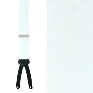 Trafalgar Banbury Paisley Silk Suspenders - White