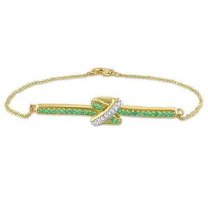 JULIANNA B. Gemstone & Diamond Crossover Bracelet - Emerald