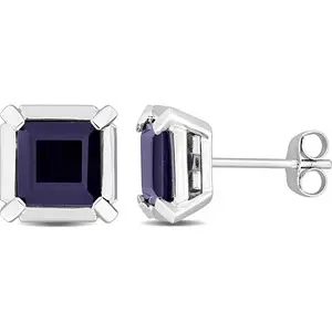 JULIANNA B. Square Stud Earrings - Sapphire