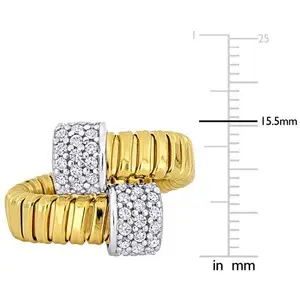 JULIANNA B. Cubic Zirconia Two-tone Omega Ring