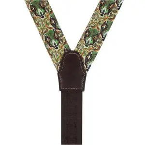 Trafalgar Shall We Dance Silk Novelty Button End Suspenders - Green
