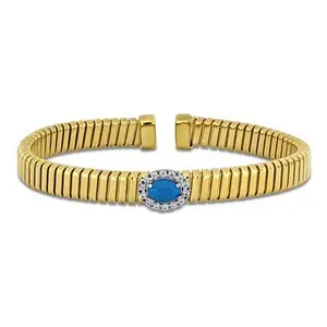 JULIANNA B. Stone & Cubic Zirconia Bangle Bracelet - Turquoise