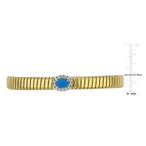 JULIANNA B. Stone & Cubic Zirconia Bangle Bracelet - Turquoise