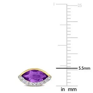 JULIANNA B. Diamond And Marquise Stud Earrings - Amethyst