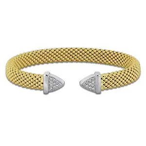 JULIANNA B. Cubic Zirconia Popcorn Bangle Bracelet - Yellow-plated