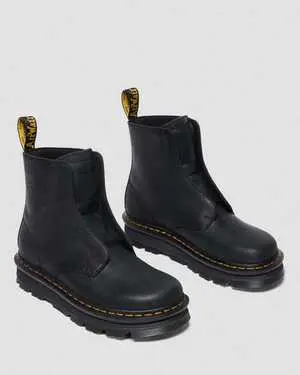 Dr. Martens Zebzag Laceless Leather Boots - Black