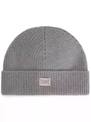 Dolce & Gabbana Ribbed-knit Beanie - Grey