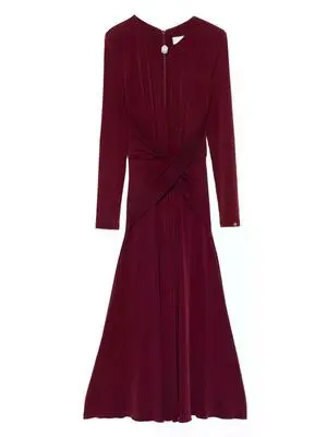 NISSA Twisted-front A-line Dress - Red