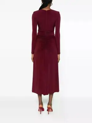 NISSA Twisted-front A-line Dress - Red