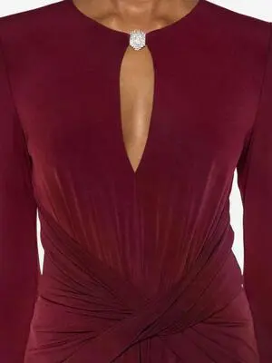 NISSA Twisted-front A-line Dress - Red