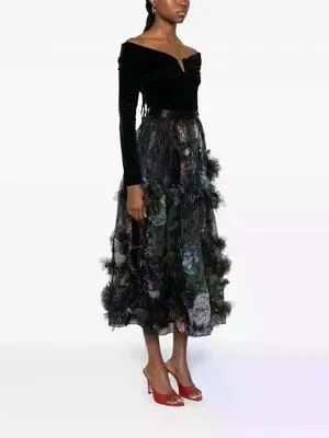 NISSA Off-shoulder Tiered Ruffled Dress