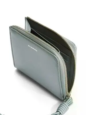 JIL SANDER Tangle Leather Card Holder - Grey