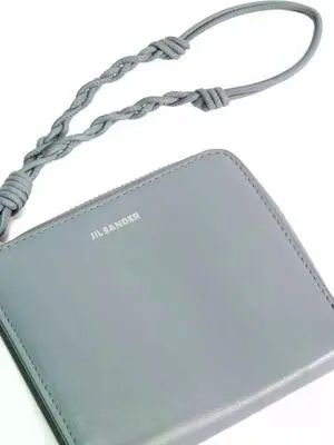 JIL SANDER Tangle Leather Card Holder - Grey