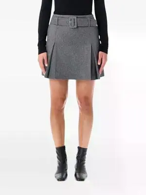 A.p.c. Pleated Mini Skirt With Belt
