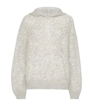 Brunello Cucinelli Embellished Sweatshirts Hoodies For Women