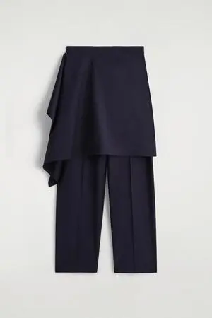 Cos Wool Skirt Pants - Navy