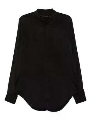 JULIUS Curved-hem Shirt - Black