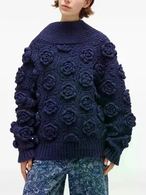 GANNI Crochet-detail Sweater