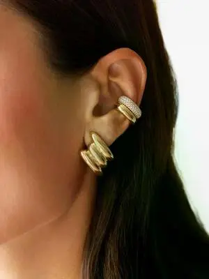 ANITA KO 18ct Yellow Triple Disc Earrings