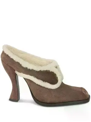 Etro 105mm Shearling-trimmed Suede Mules