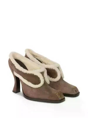 Etro 105mm Shearling-trimmed Suede Mules