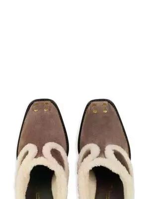 Etro 105mm Shearling-trimmed Suede Mules