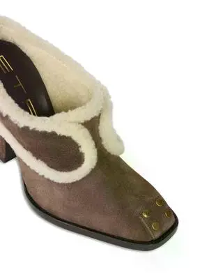 Etro 105mm Shearling-trimmed Suede Mules