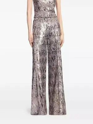 Elie Saab Sequin-embellished Wide Leg Pants